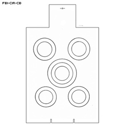 Law Enforcement Targets | Action Target : FBI 5 Bull's-Eye Cardboard Target